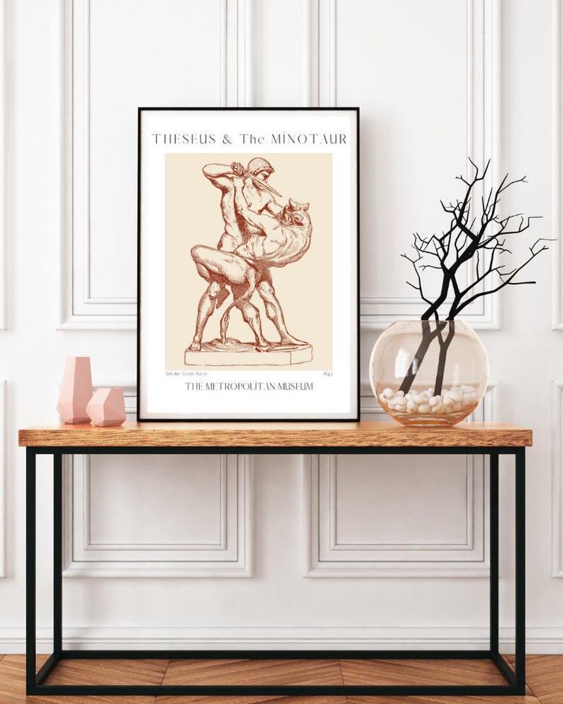 Theseus and Minotaur Greek Myth Poster Minotaur Art - Etsy