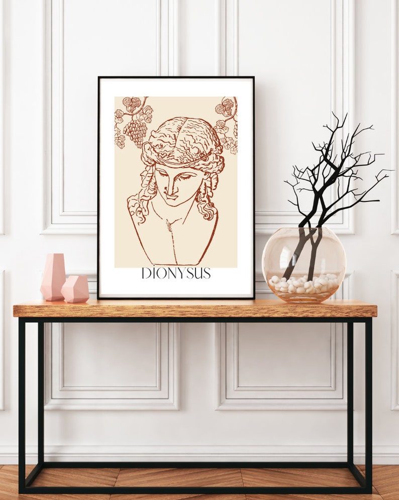 Dionysus art Bacchus Print Greek god poster Greek mythology | Etsy