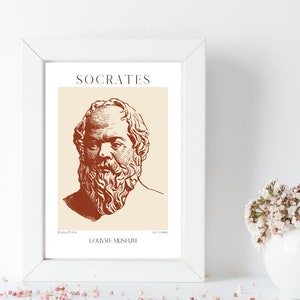 Socrates Poster, Philosophy Gift, Greek Philosophy Art, Philosopher ...
