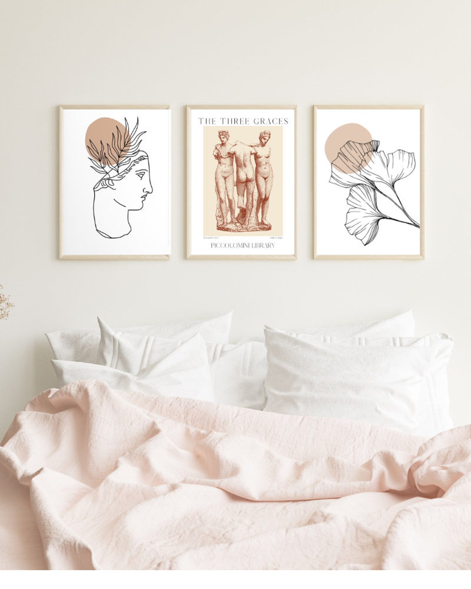 The Three Graces Greek statue print Triple Goddess art | Etsy