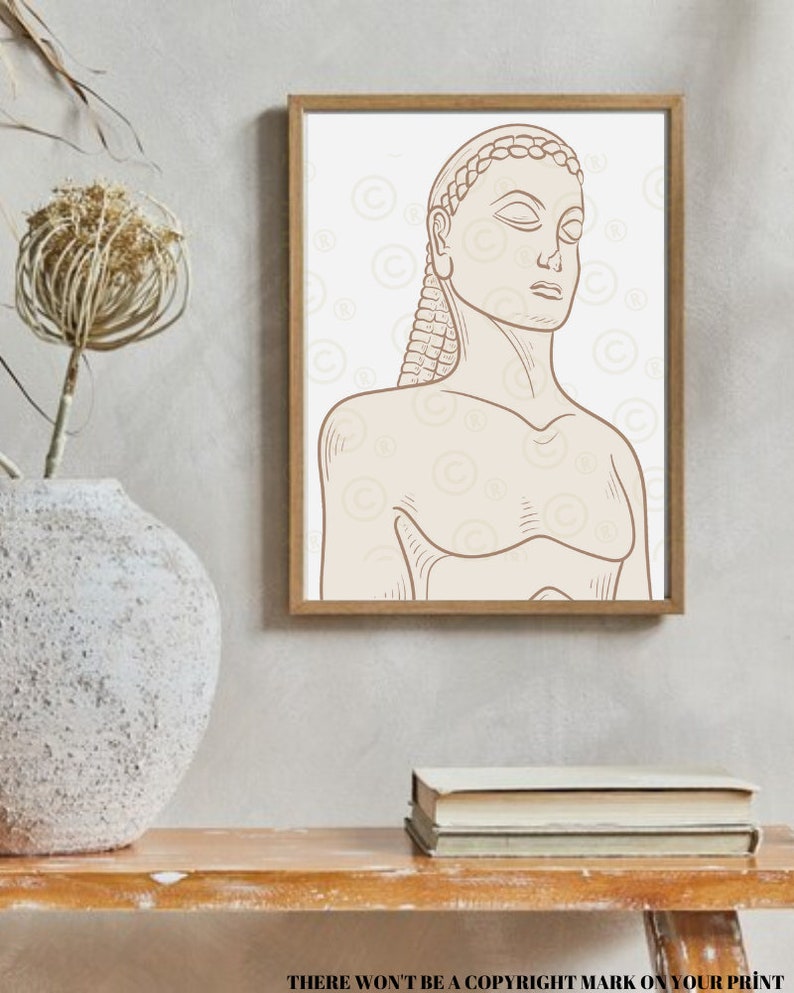 Kouros Statue Print, Greek Mythology Art, Museum Poster - Etsy