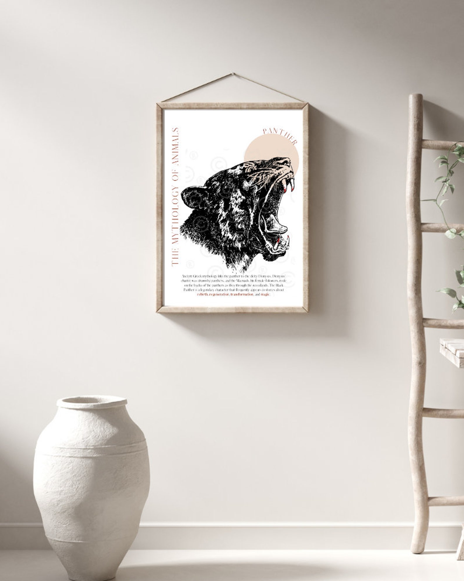 Panther Print, Big Cat Art, Wild Animal Drawing, Feline Poster, Animal ...