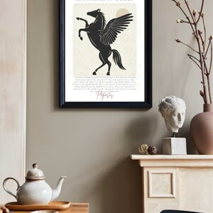 Pegasus Print, Greek Mythology Poster, Educational Posters, Horse Lover ...