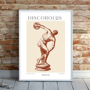 Discobolus, Discus Thrower, Sculpture Art Print, Museum Poster, Ancient ...