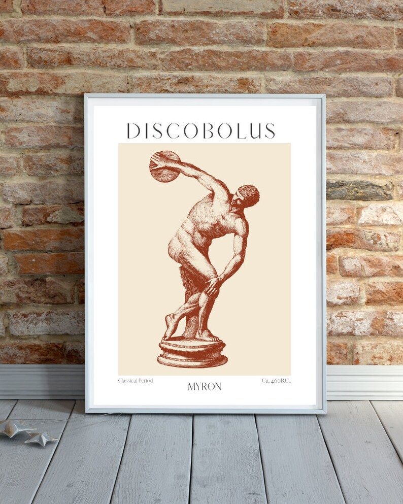 Discobolus Discus Thrower Sculpture Art Print Museum | Etsy