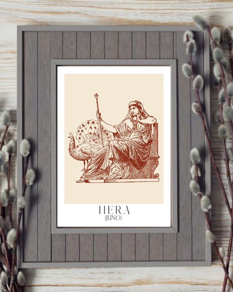 Goddess Hera Print Juno Poster Greek Mythology Art Greek | Etsy