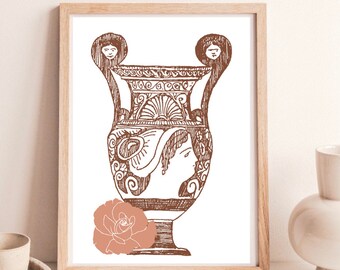 Greek Vase Print Ancient Pottery Poster for Aesthetic | Etsy