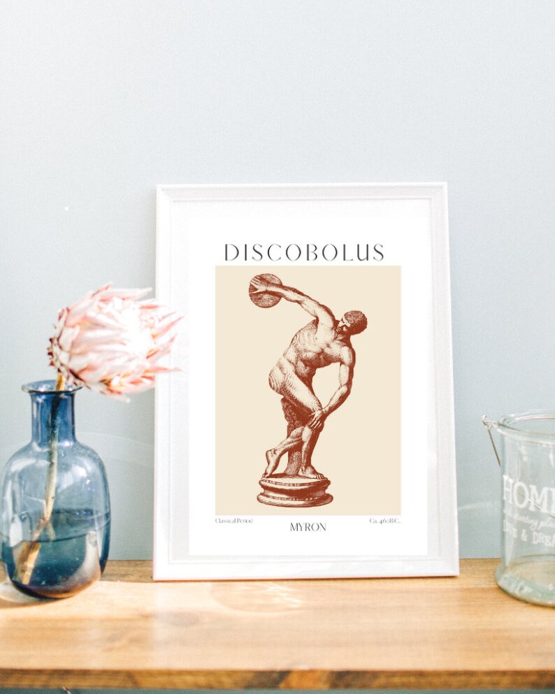 Discobolus Discus Thrower Sculpture Art Print Museum | Etsy