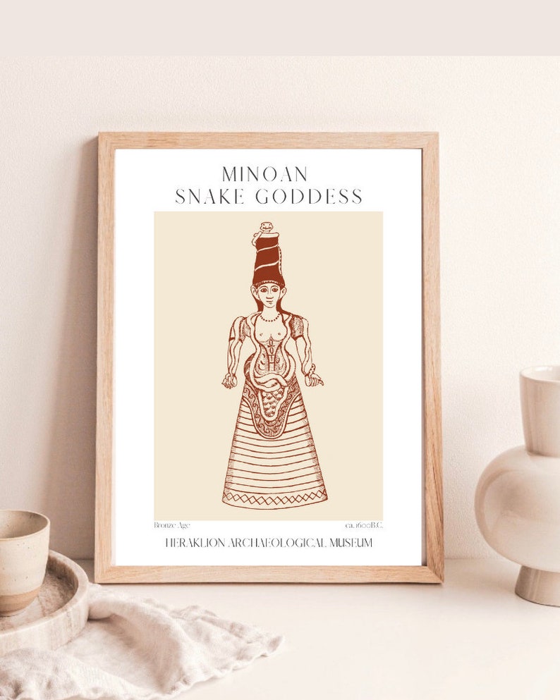 Minoan Snake Goddess Knossos Art Museum Poster Greek - Etsy