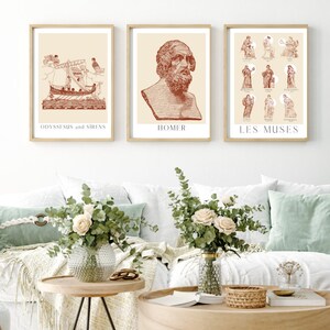 Homer Poster, the Odyssey Art, Classic Literature Wall Art, Iliad Print ...