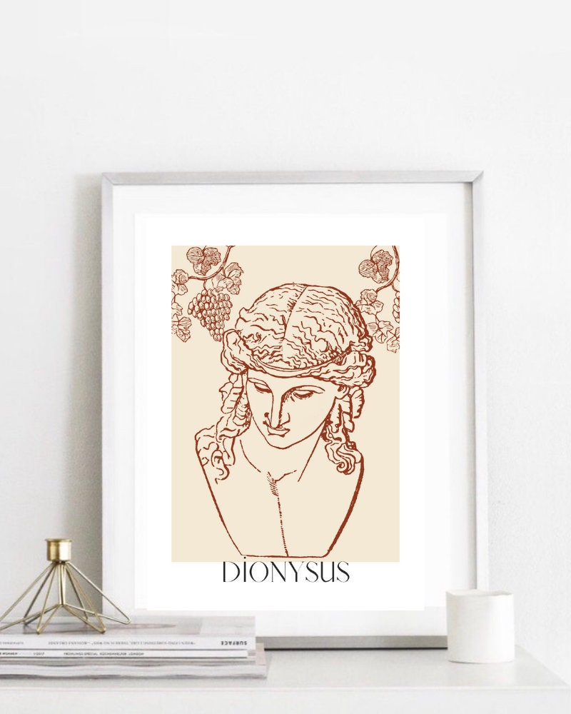 Dionysus Art Bacchus Print Greek God Poster Greek Mythology - Etsy