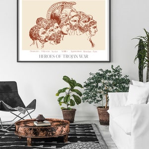 Trojan War Heroes, Iliad Poster, Greek Mythology Print, Ancient History ...