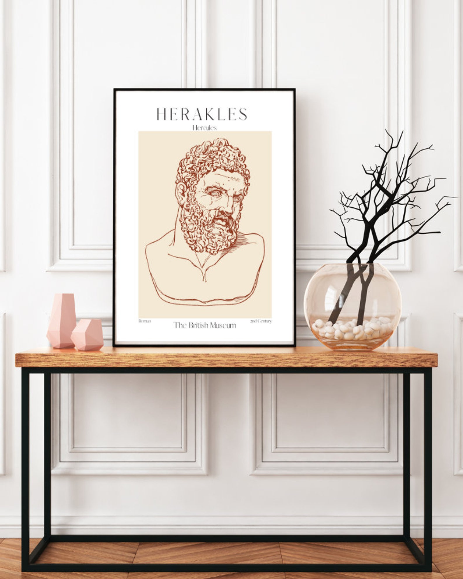 Herakles Bust Print Greek Gods Poster Roman Mythology - Etsy