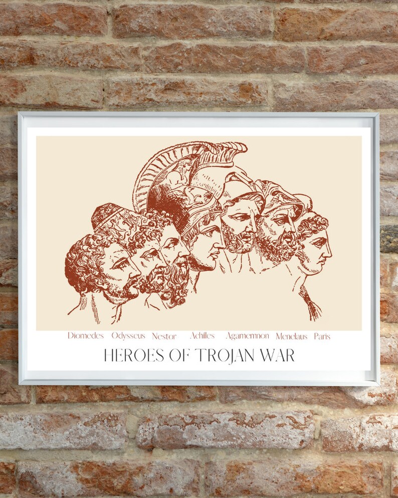 Trojan War Heroes Iliad Poster Greek Mythology Print | Etsy