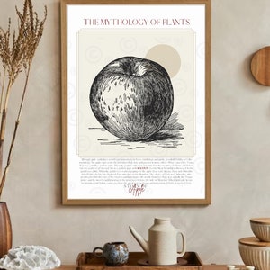 Apple Mythology Art Print, Academia Kitchen Decor - Etsy