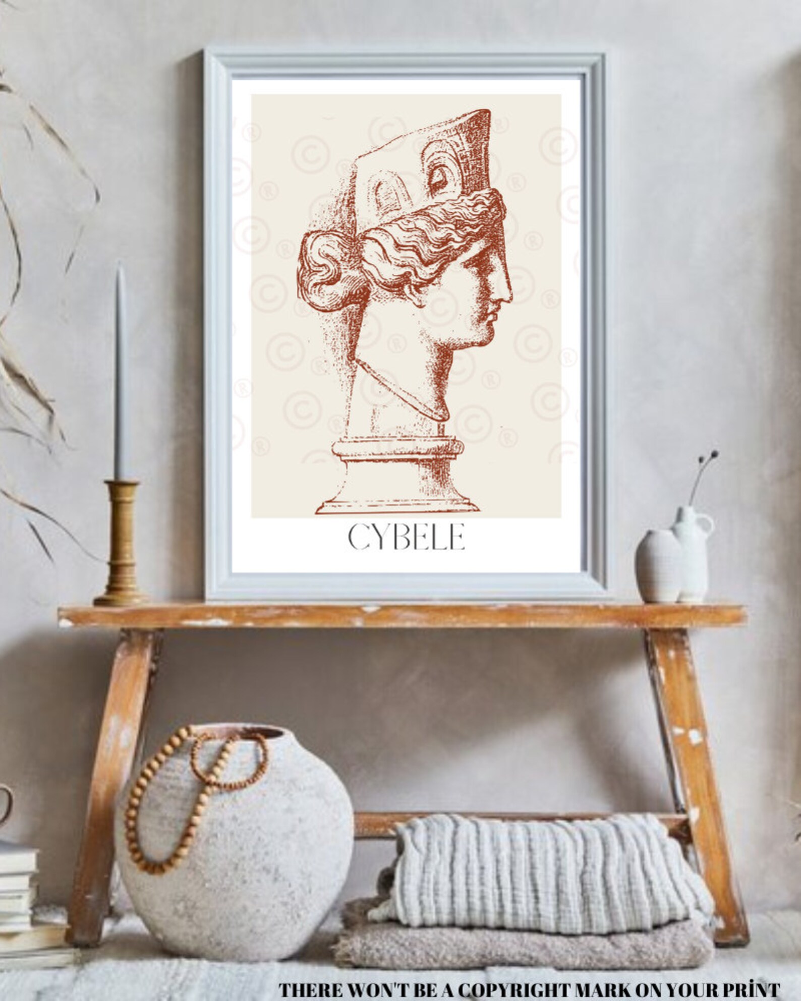 Cybele Goddess Print, Magna Mater, Ancient Mythology Altar Decor - Etsy
