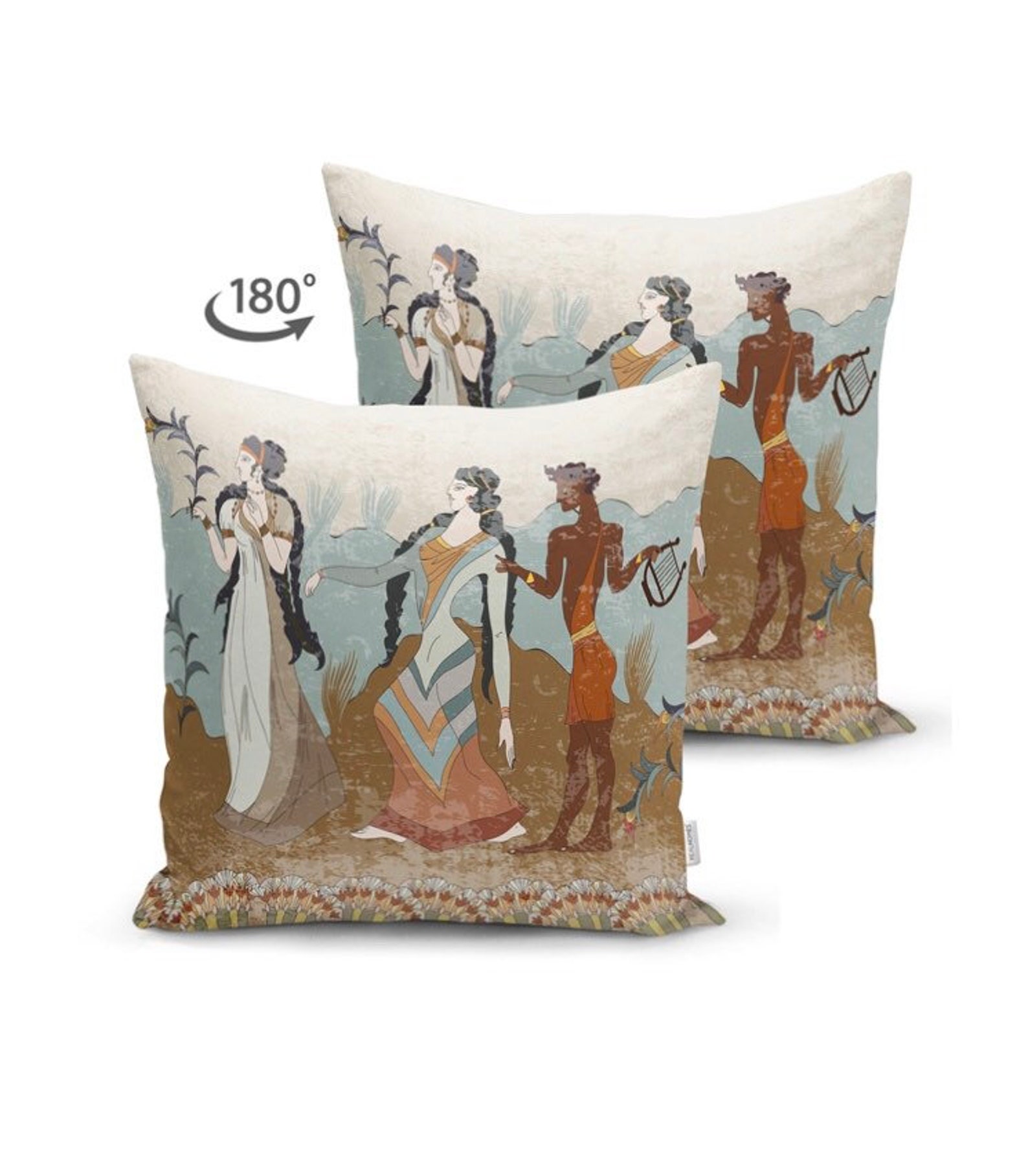 Minoan Art Greek Pillow Casearchaeology Gift Greek - Etsy