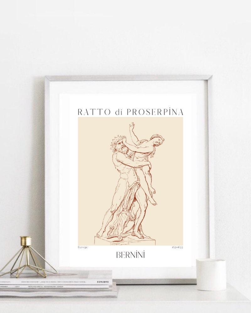 Bernini Pluto and Proserpina Art Print, Baroque Hades Persephone Wall ...