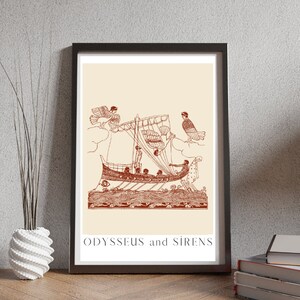 The Odyssey by Homer Poster, the Odyssey Art, Classic Literature Wall ...