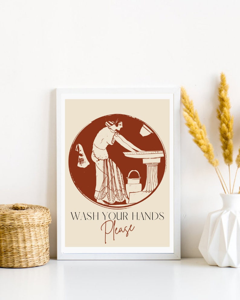 Wash Your Hands Wall Art Bathroom Printable Vintage Bathroom - Etsy