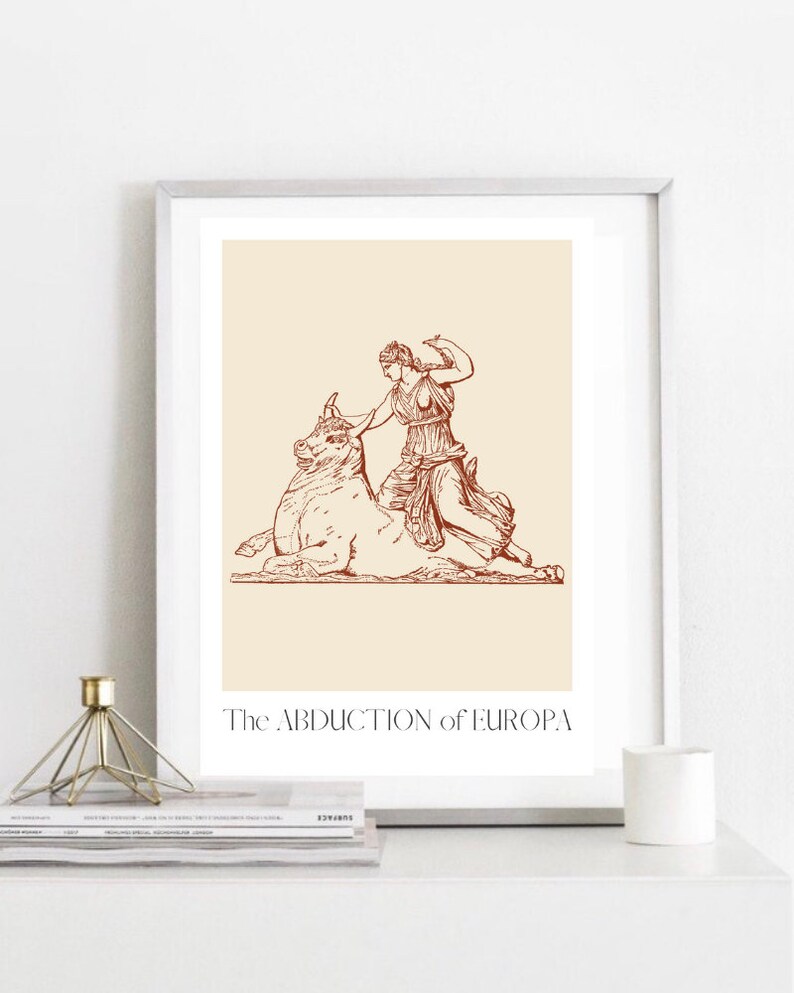 The Abduction of Europa Europa and Zeus Greek Myth Wall Art | Etsy