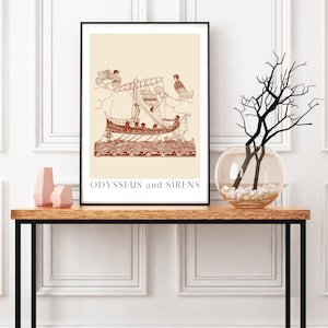 The Odyssey by Homer Poster, the Odyssey Art, Classic Literature Wall ...