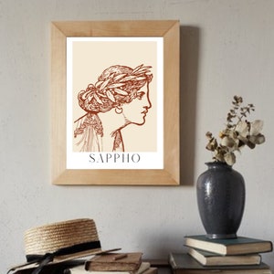 Sappho Poster, Sapphic Art, Lesbian Decor, Feminist Room Decor, Wlw Art ...