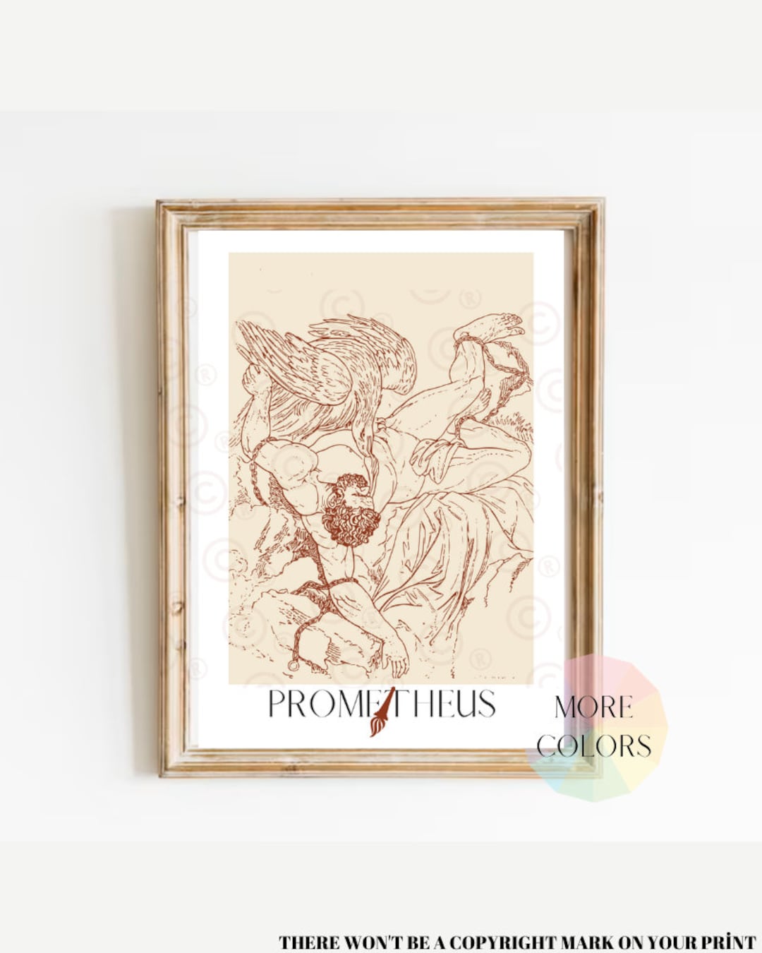 Prometheus Art, God of Fire, Greek Mythology Decor, Greek Gods Print ...