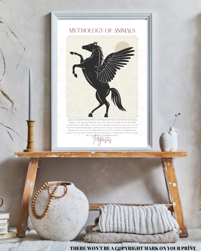 Pegasus Print Greek Mythology Poster Educational Posters - Etsy