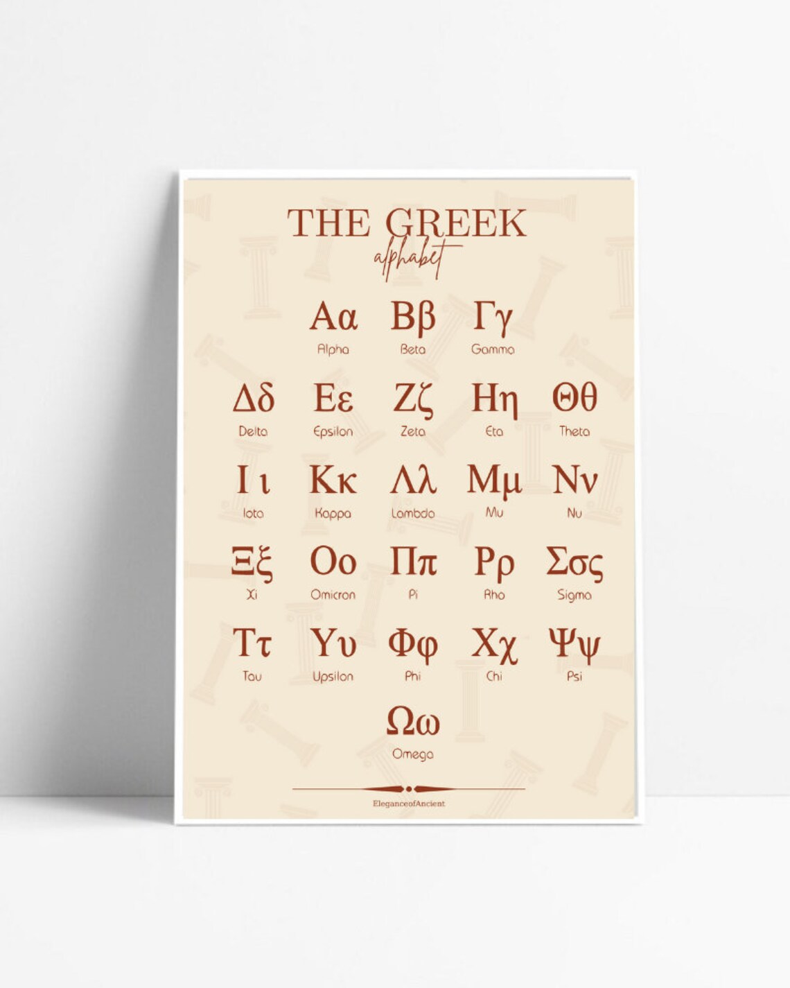 The Greek Alphabet Printable Greek Alphabet Poster - Etsy