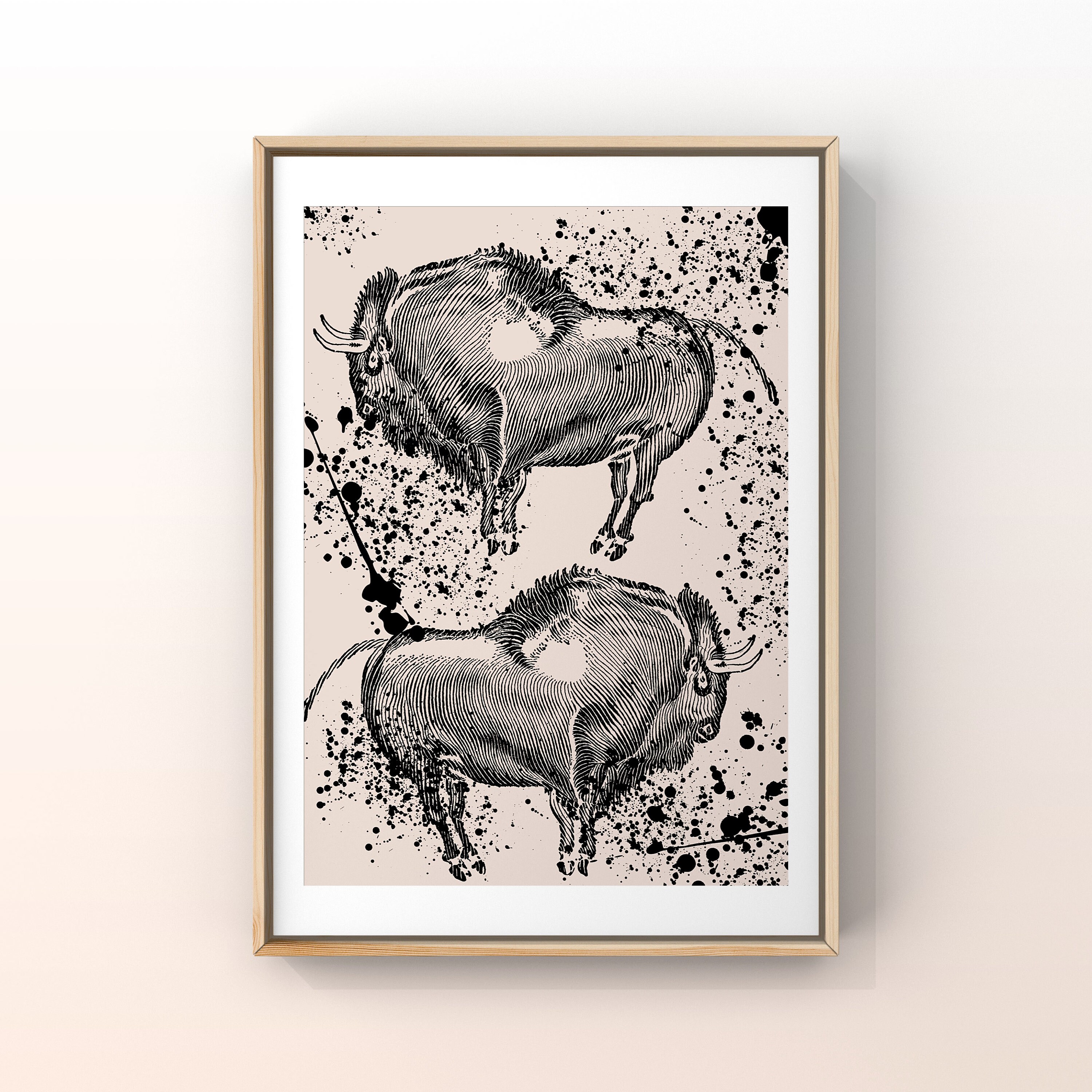 Altamira Prehistoric Cave Painting Primitive Bull Buffalo | Etsy
