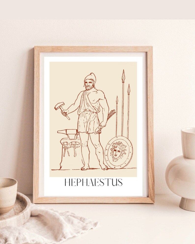 Hephaestus Print Blacksmith God God of Fire God of - Etsy
