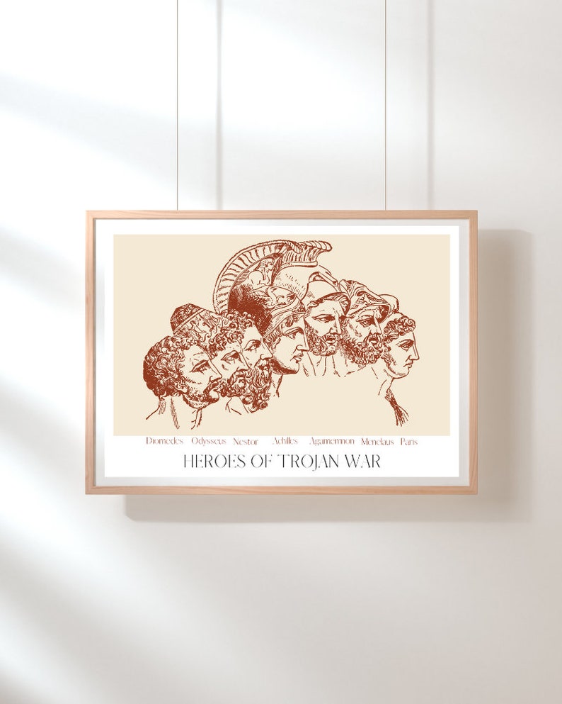 Trojan War Heroes Iliad Poster Greek Mythology Print - Etsy