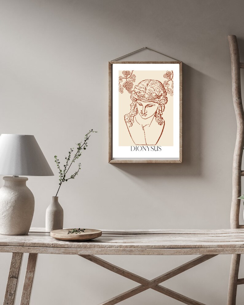 Dionysus art Bacchus Print Greek god poster Greek mythology | Etsy