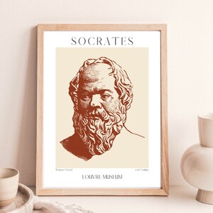 Socrates Poster, Philosophy Gift, Greek Philosophy Art, Philosopher ...