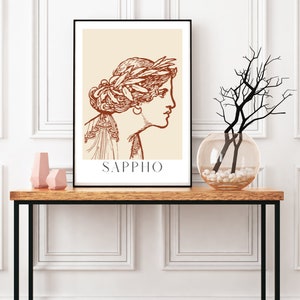 Sappho Poster, Sapphic Art, Lesbian Decor, Feminist Room Decor, Wlw Art ...