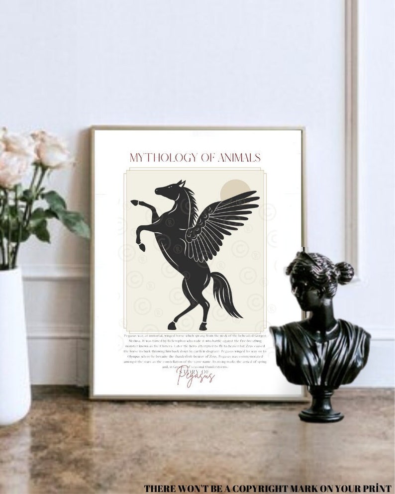 Pegasus Print Greek Mythology Poster Educational Posters - Etsy