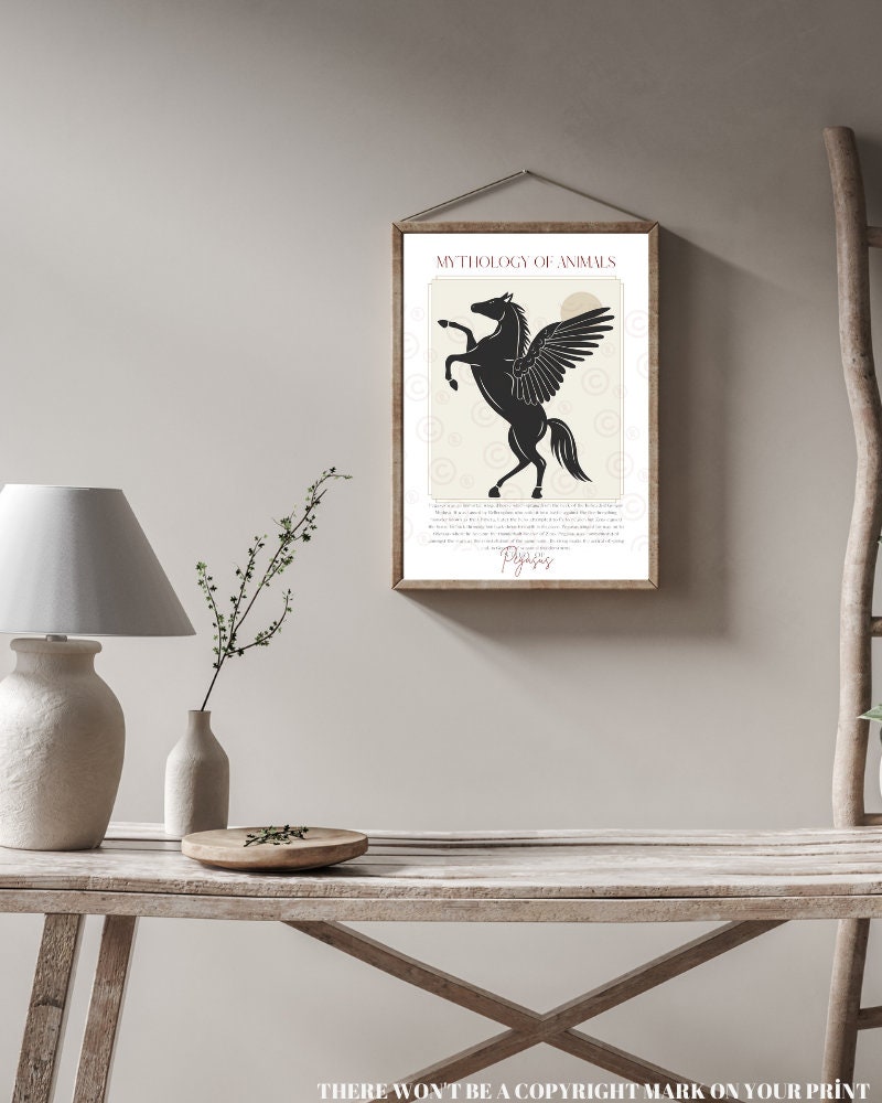 Pegasus Print, Greek Mythology Art, Mythical Creatures - Etsy