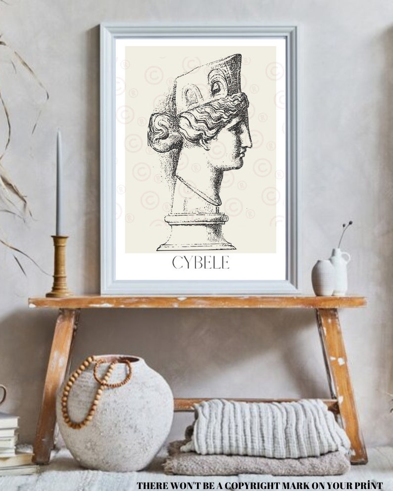 Cybele Goddess Print, Magna Mater, Ancient Mythology Altar Decor - Etsy