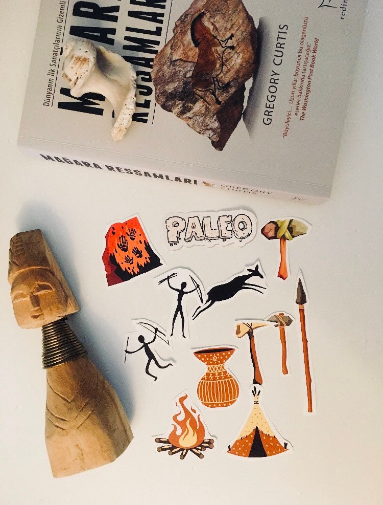 Prehistoric Waterproof Sticker Pack, Stone Age Art - Etsy