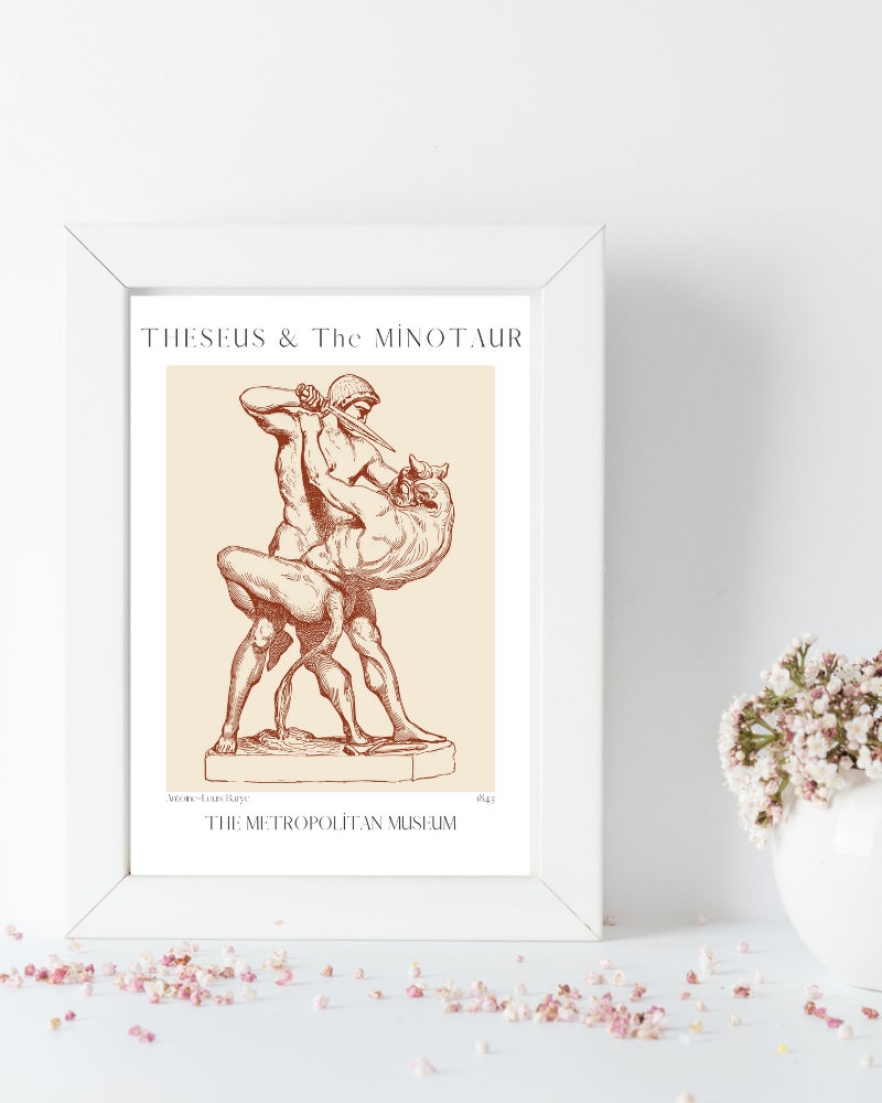 Theseus and Minotaur Greek Myth Poster Minotaur Art - Etsy Canada