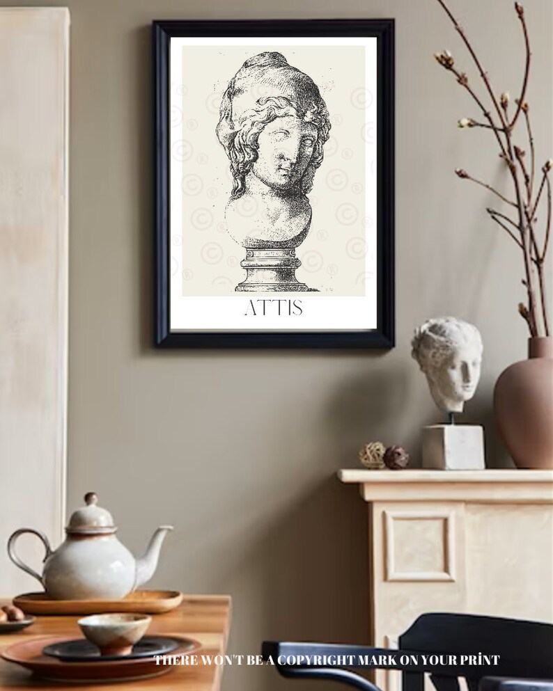 Attis Mythology Print Greek Mythology Art Ancient Phrygian - Etsy
