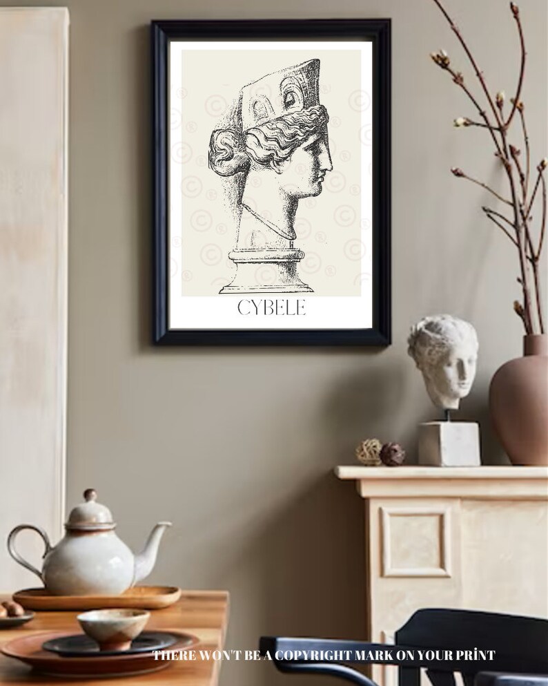 Cybele, Ancient Goddess Print, Altar Decor, Greek Mythology Decor ...