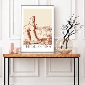 The Fall of Troy, Trojan Horse, İliad Art Print, Trojan War, Greek ...