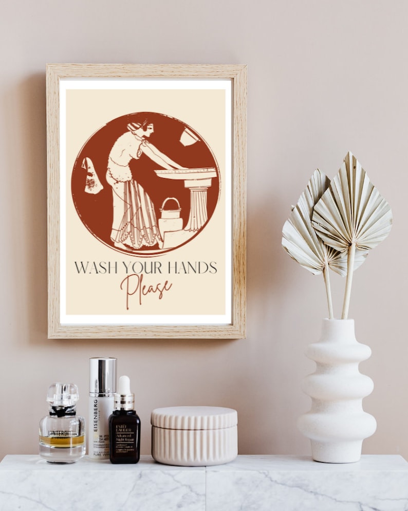 Wash Your Hands Wall Art Bathroom Printable Vintage Bathroom - Etsy