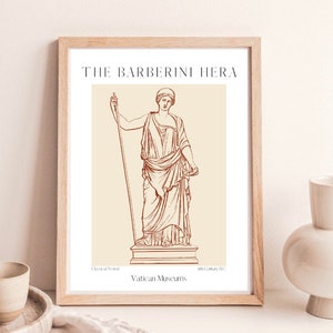 Hera Statue Print, Juno Poster, Olympian Gods, Sculpture Poster, Greek ...