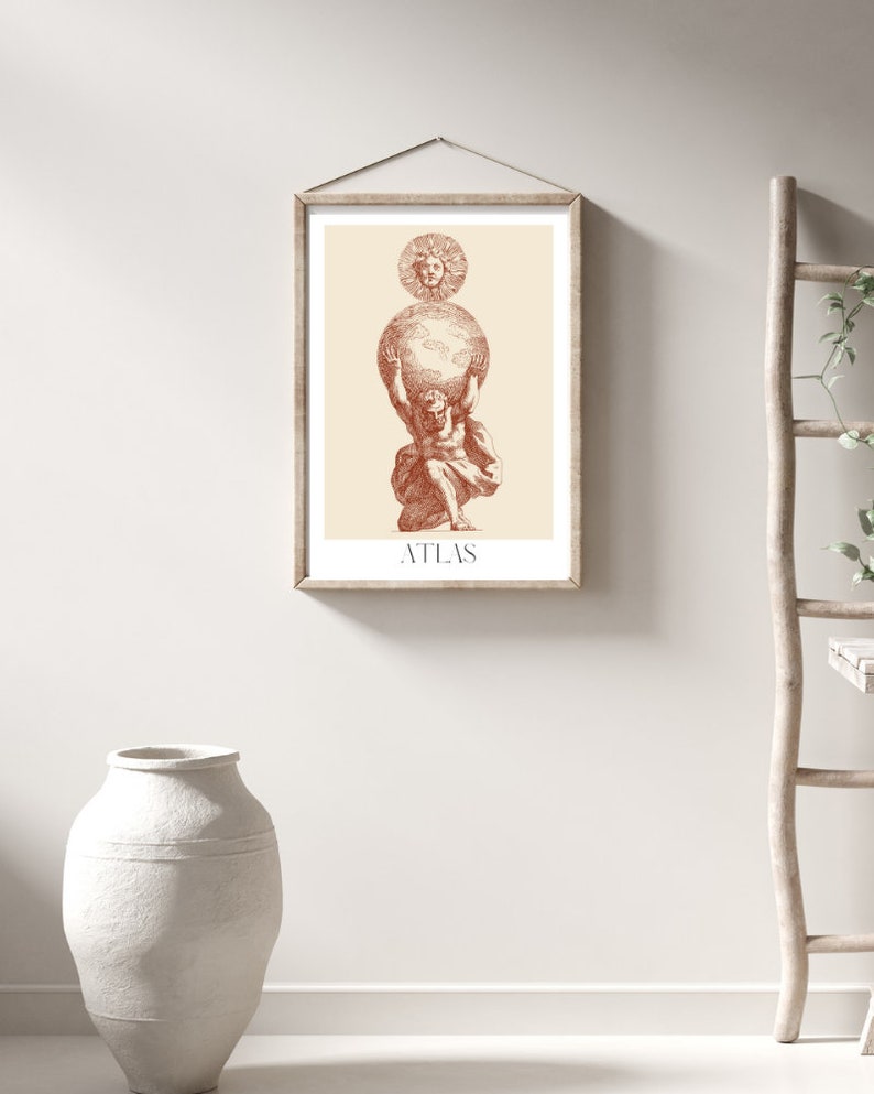 Atlas Greek Titan Greek Mythology Print Academia Decor | Etsy