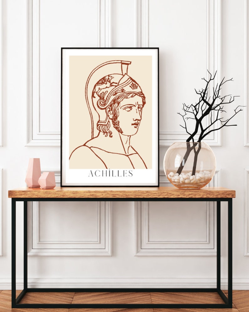 Achilles Art Iliad Print Epic Hero Poster Greek Mythology | Etsy