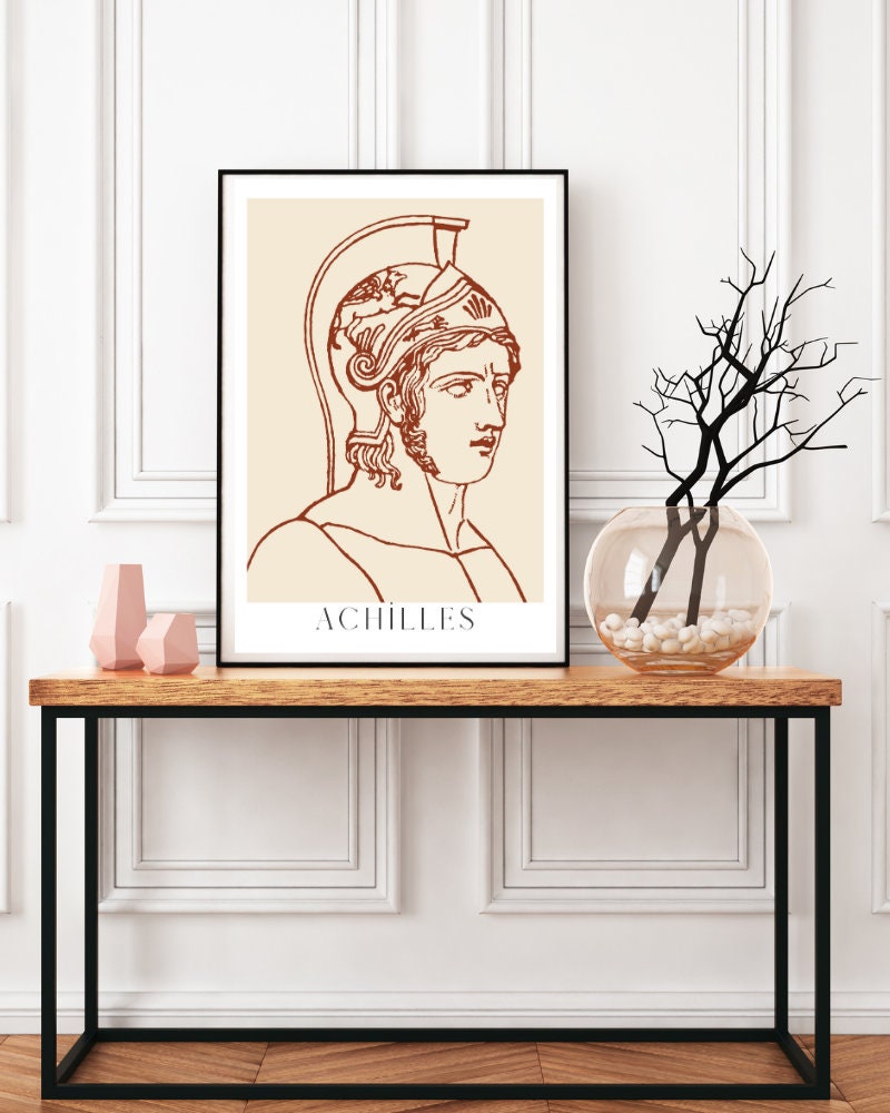 Achilles Art, Iliad Print, Epic Hero Poster, Greek Mythology Art, Greek ...