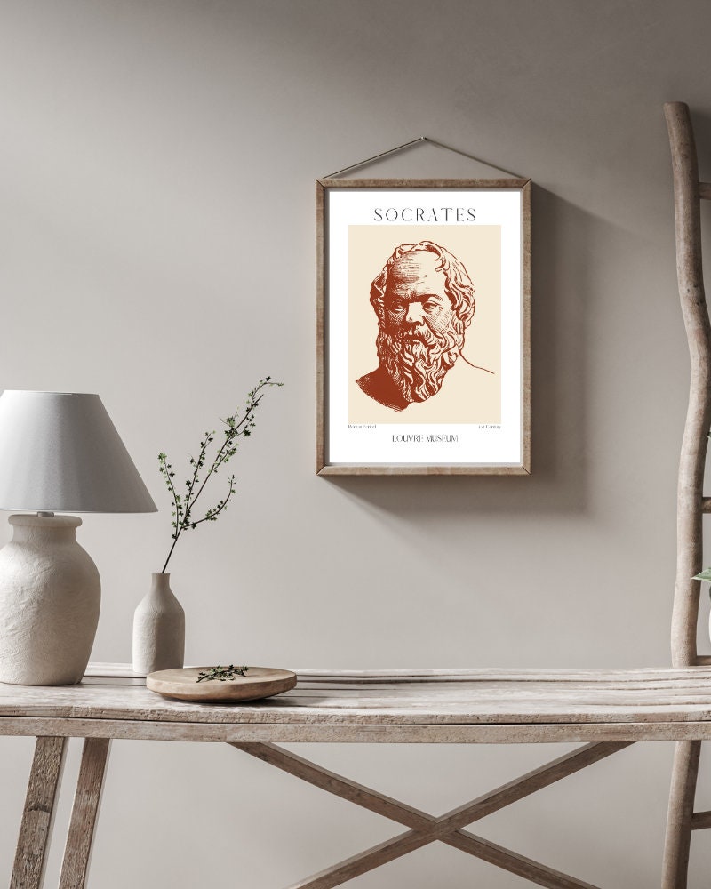 Socrates Poster, Philosophy Gift, Greek Philosophy Art, Philosopher ...